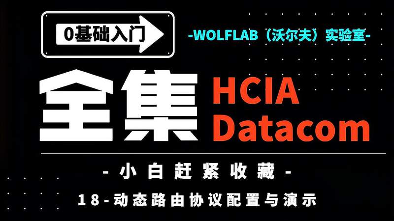 HCIA Datacom培训学习视频18-动态路由协议配置与演示