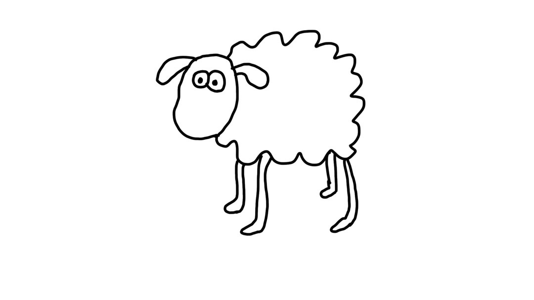 艺言手绘:我们一起学简笔画,教你如何画简笔画卡通动物小羊