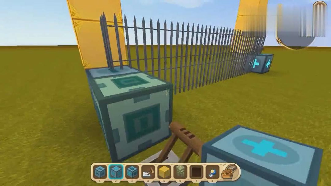 迷你世界：制作滑动校门教程！自动识别学生进入