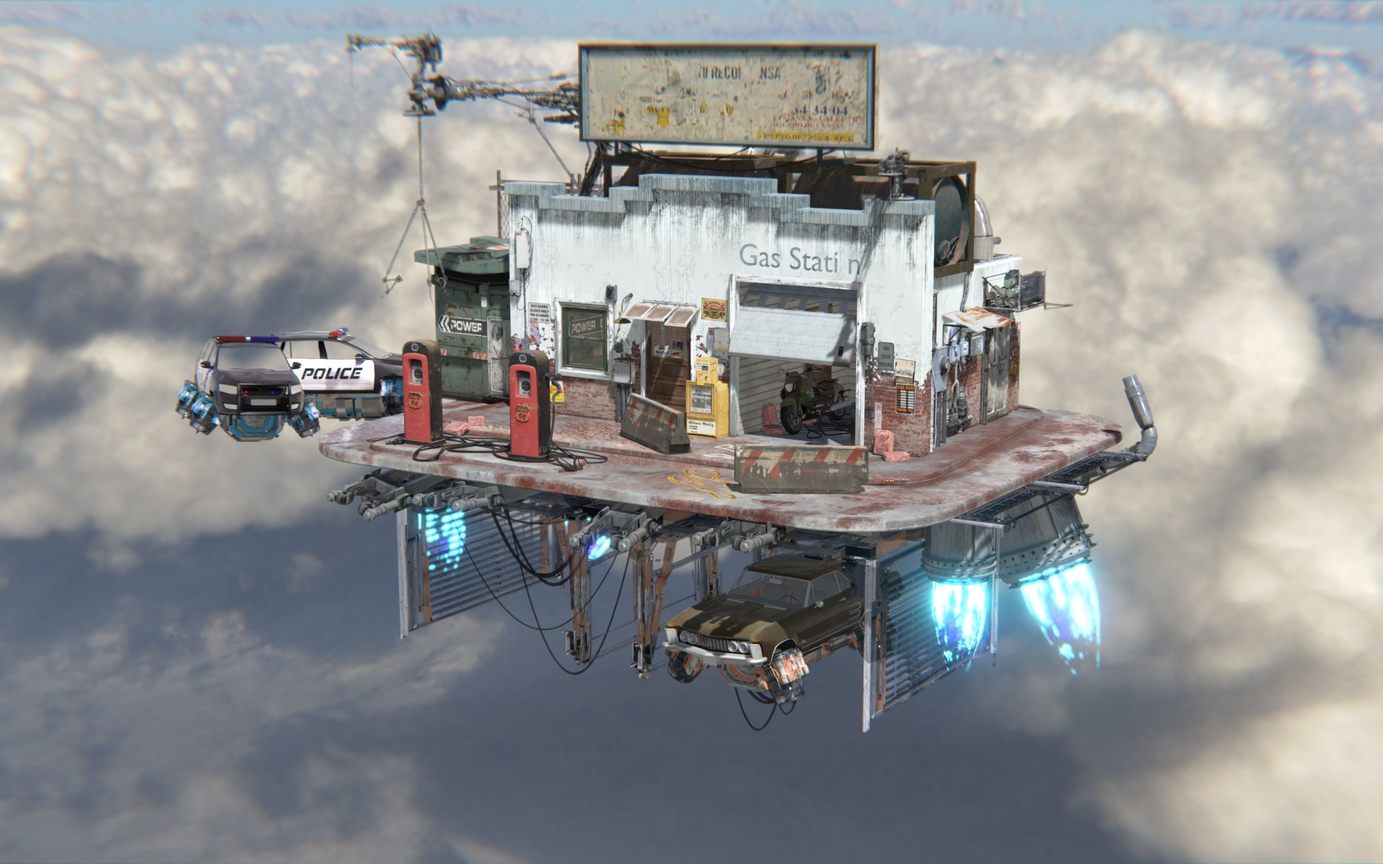 使用blender做一个漂浮的加油站