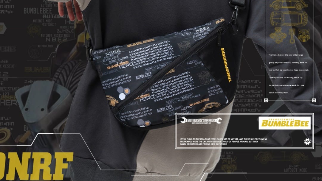 ONRF官方微博 变形金刚热力黄蜂斜挎包/腰包