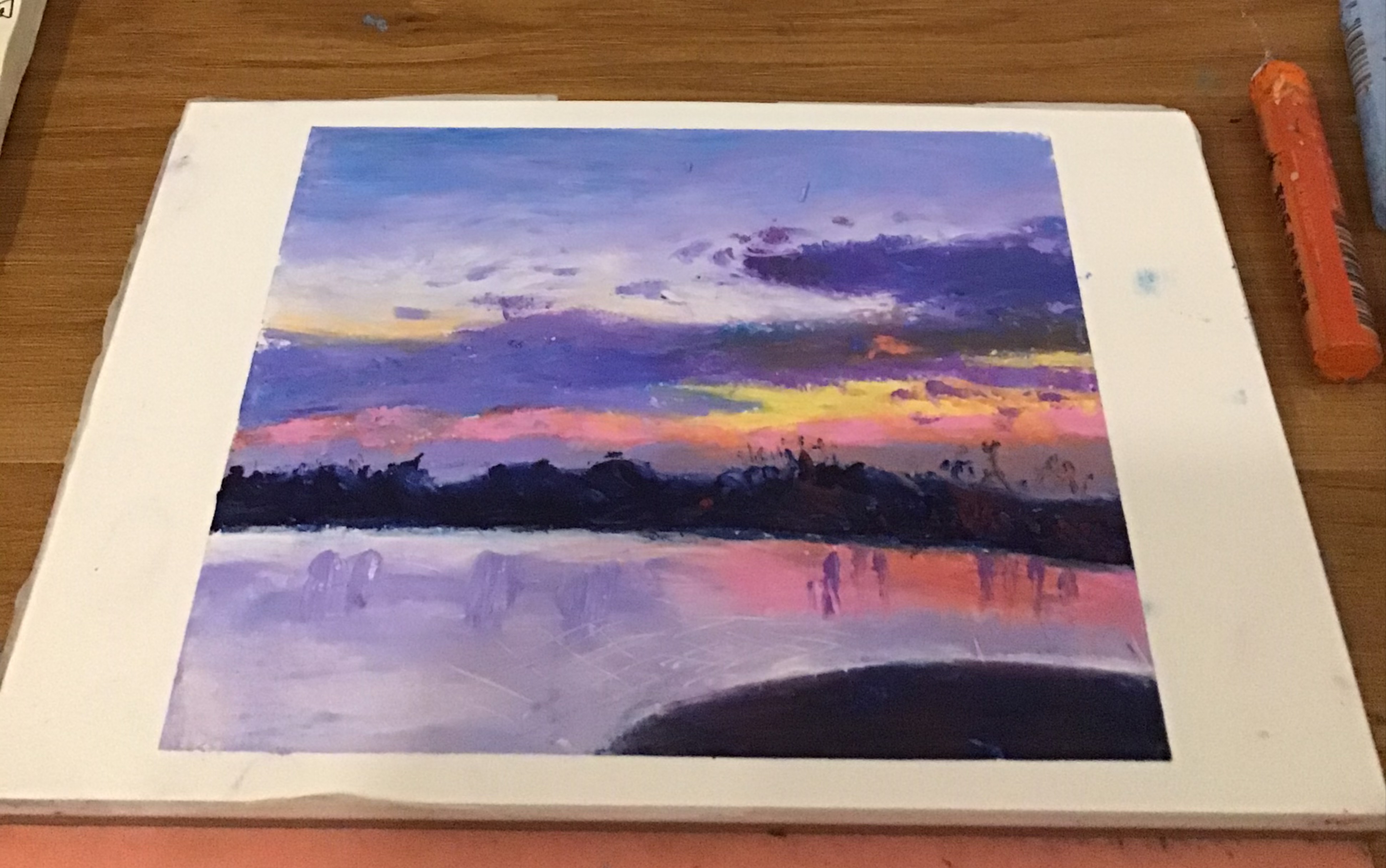 【油画棒】【落日余晖】绘画教程 今天的晚霞特别美,想邀你一起看场...