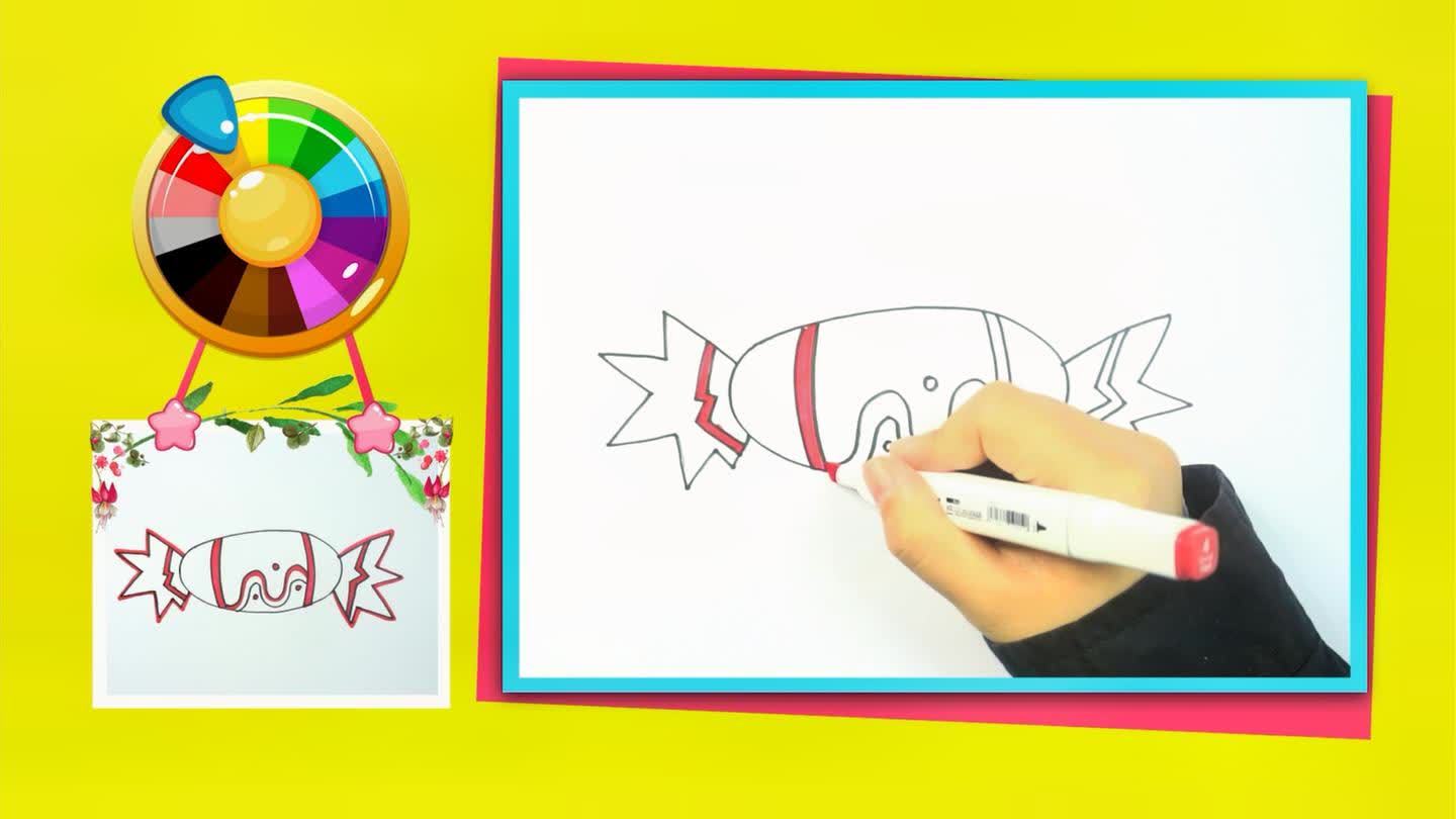 花样卡通画:小朋友都喜欢糖果,准备纸和笔,一起画糖果吧