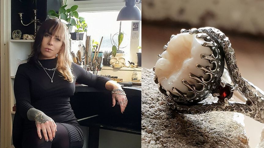 奇女子!澳大利亚珠宝设计师用人的牙齿制作饰品,曾担任墓地园丁