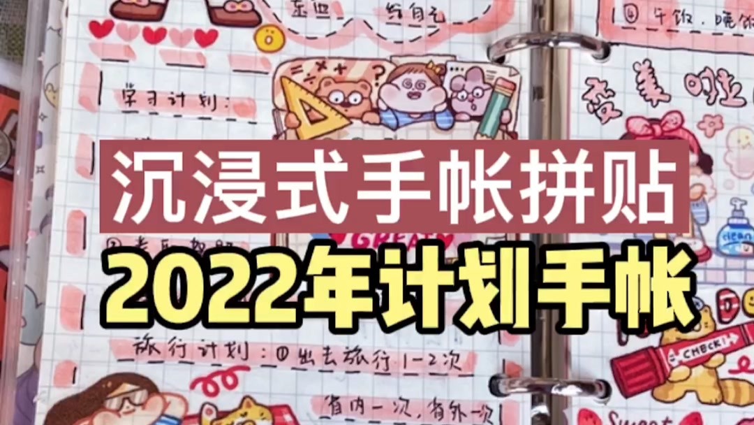 手帐达人的2022年年计划手帐,一年成长计划,快来围观