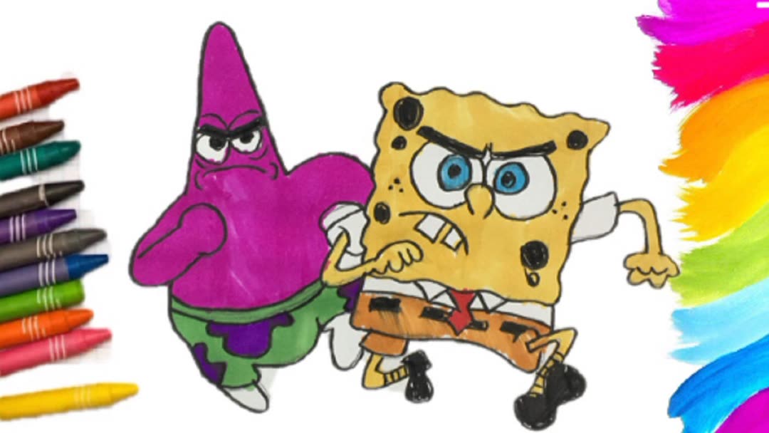 一起学画画海绵宝宝和派大星