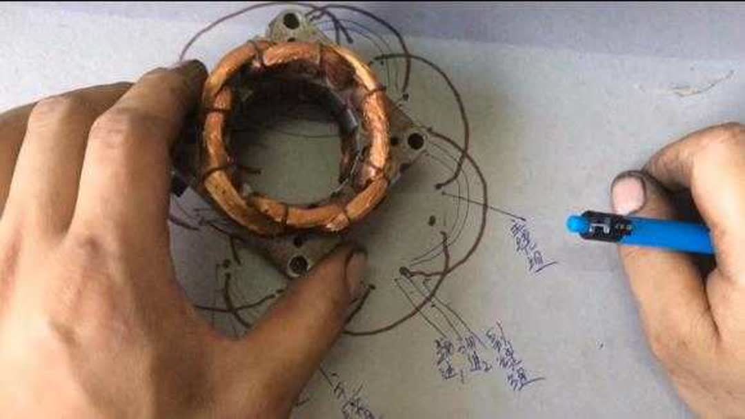 风扇抽头式调速电机,布线与接线方法。