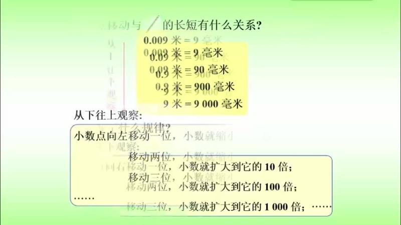 人教版四下数学免费网课《小数点移动》在线教学