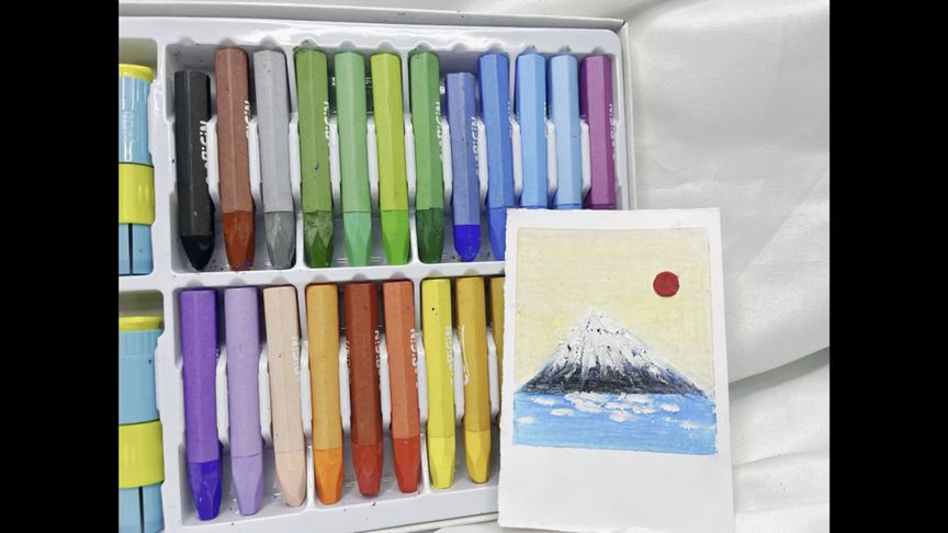 尝试用儿童蜡笔临摹风景画➕立体效果ߑ�ߏ