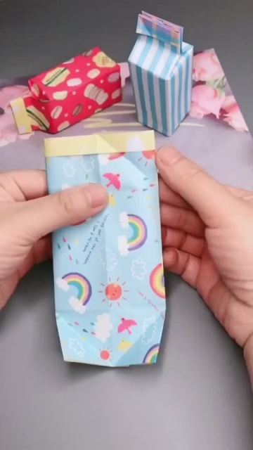 来做手工吧,牛奶盲盒手工折纸