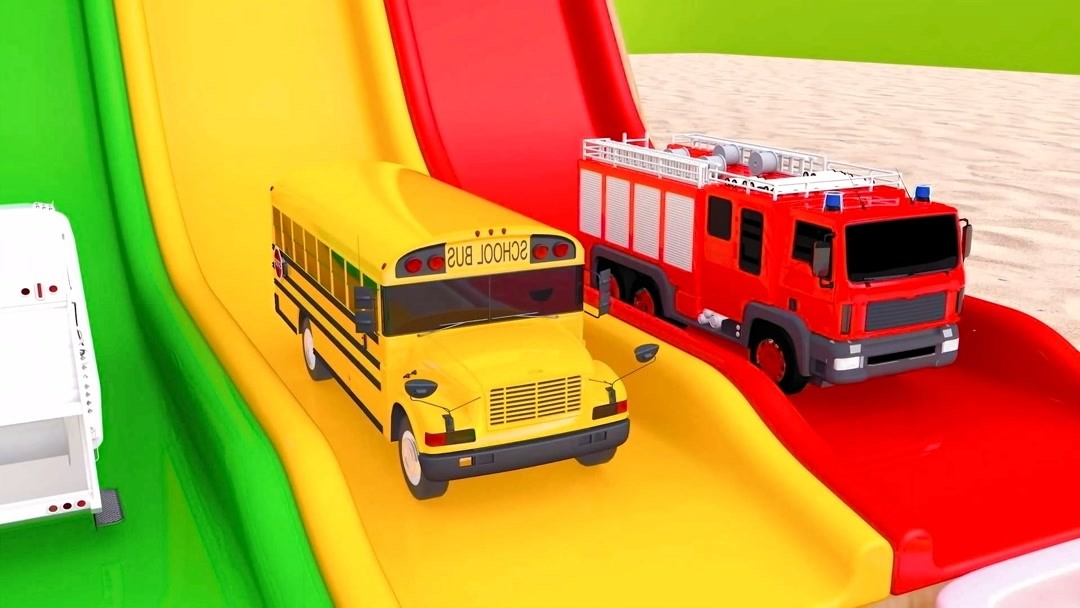 挖土车和卡车出动帮助小汽车