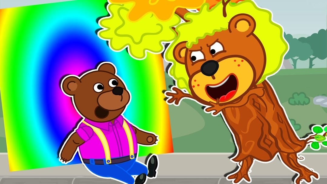 搞笑狮子家族动画:下雨了!小蘑菇可以当雨伞吗?