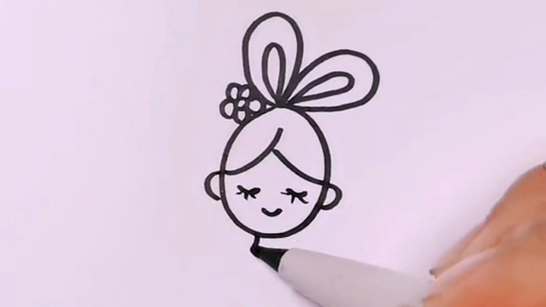 超简单的古风女孩简笔画