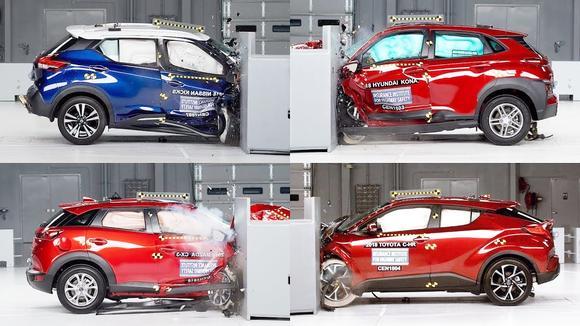 日韩系小型SUV安全性碰撞测试!CHR、劲客、缤智、CX-3全对比!