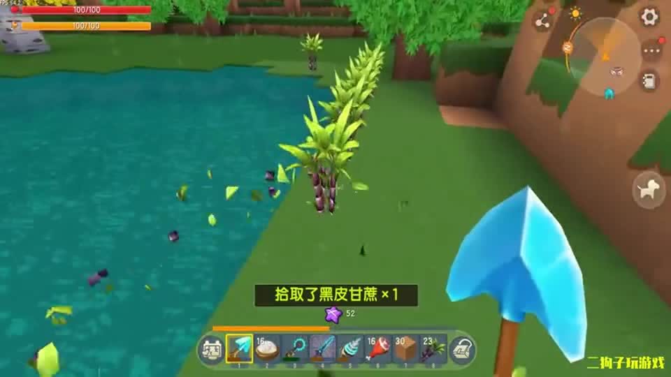 迷你世界:二狗子的武器升级后,被一群怪物给堵水里了