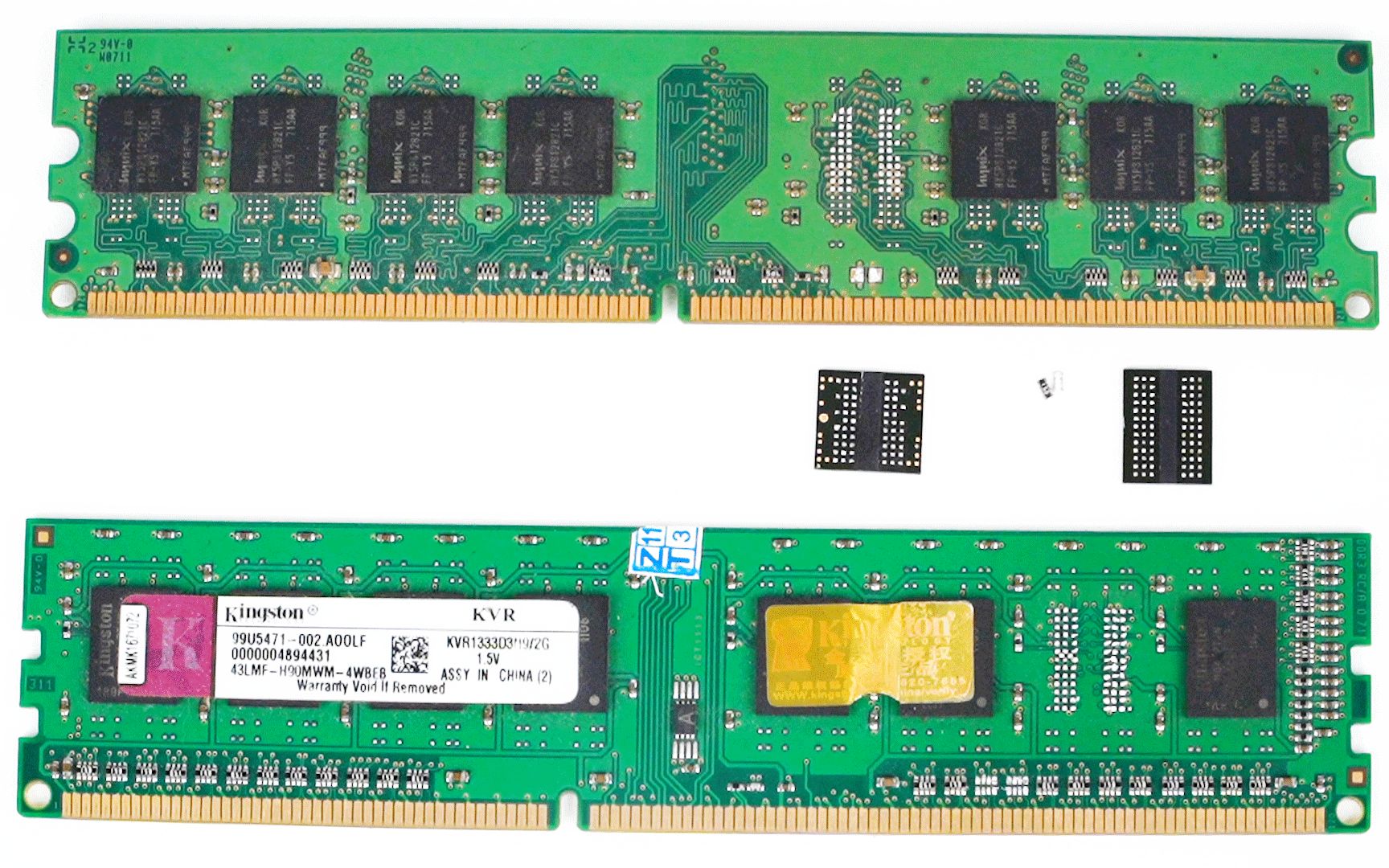 还有人在用DDR2的内存条吗?和DDR3 拆下芯片颗粒放大看看