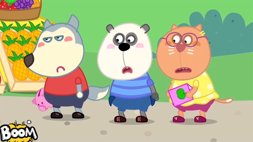 小灰狼动画:小猪卖不出水果,小灰狼和伙伴会怎么帮助小猪呢?