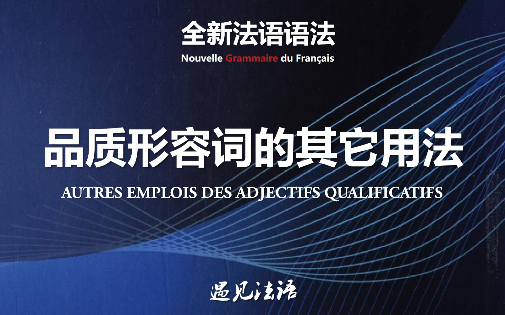 第12讲—品质形容词的其它用法《全新法语语法》精讲精练
