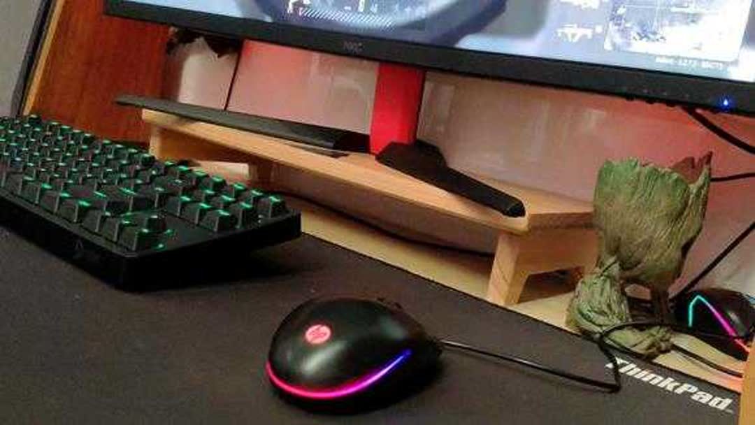 ￥39包邮惠普RGB游戏鼠标实测PUBG吃鸡1600dpi时的腕臂操控范围