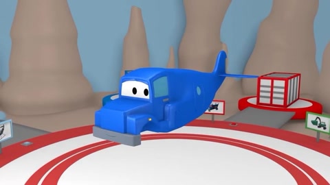 儿童卡车动画 - 飞机 - 超级卡车卡尔在汽车城