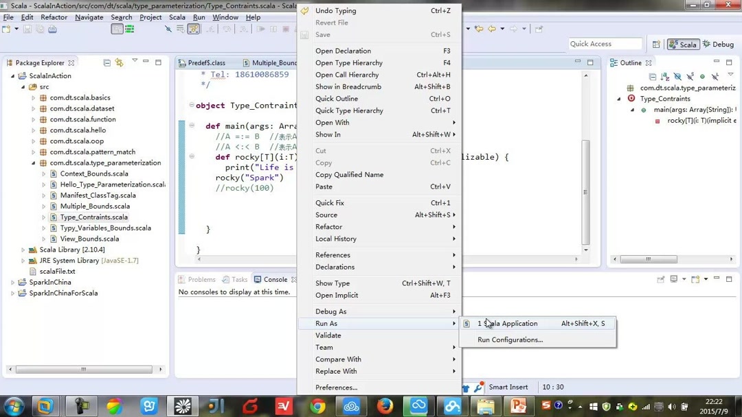 第48讲:Scala类型约束代码实战及其在Spark中的应用源码解析