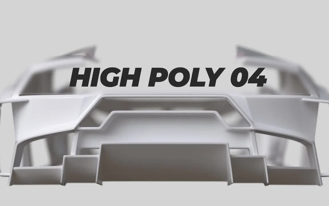 C4D S26 兰博基尼跑车建模 Modeling 从零讲起的建模教程(4)高模制作