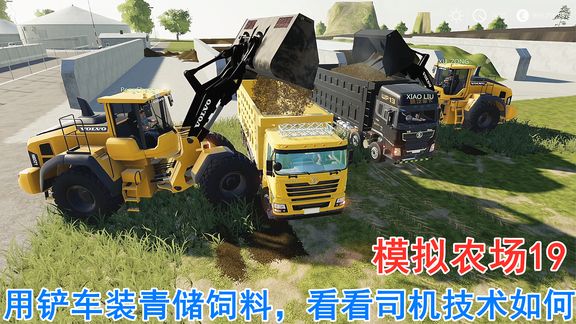 模拟农场19:和粉丝联机比赛铲车装青储饲料,看看哪个司机技术好