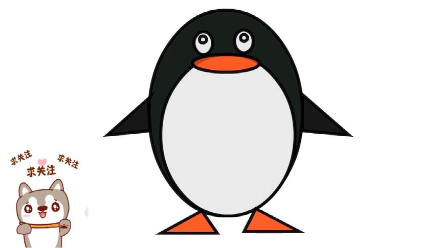 企鹅卡通简笔画动画教材,教小孩儿童学画动物大全,亲子益智绘画