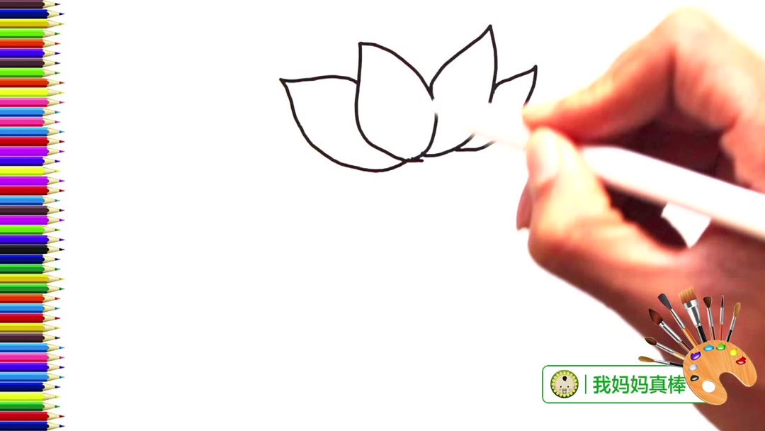 简笔画荷花|一分钟教会孩子画荷花,宝妈们快收藏起来吧!