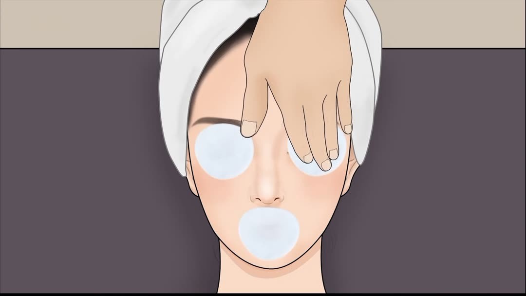带有的痤疮护肤常规动画青春痘弹出家用护肤