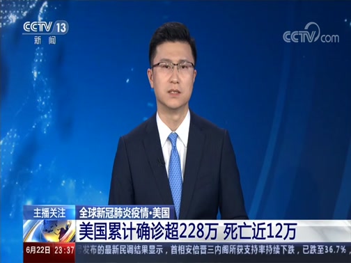 [24小时]主播关注 全球新冠肺炎疫情·美国 美国累计确诊超228万 死亡...