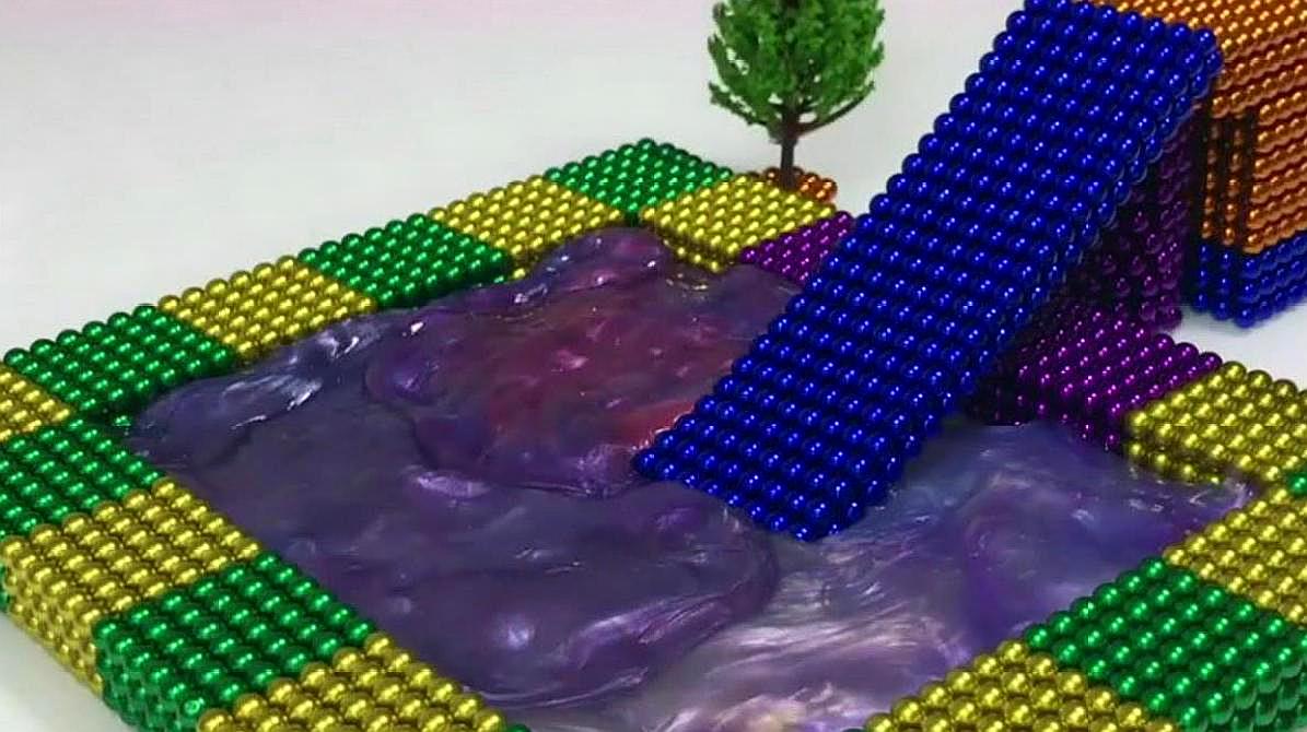 巴克球DIY游泳池滑梯模型,真有创意,是不是很高端大气上档次?