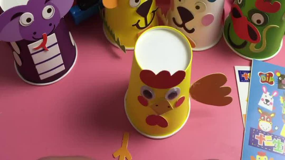 纸杯手工制作大全 十二生肖动物纸杯 小鸡不好惹 儿童diy手