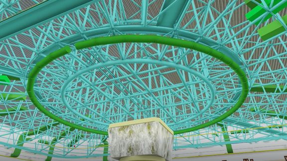 BIM之体育馆管线综合应用漫游展示