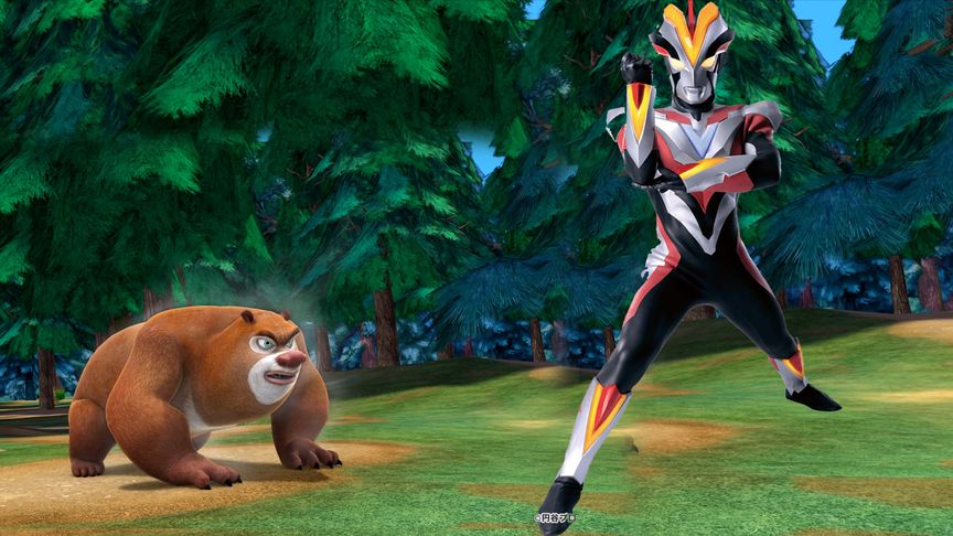 熊出没 熊大在森林里发现了维克特利奥特曼 简笔画