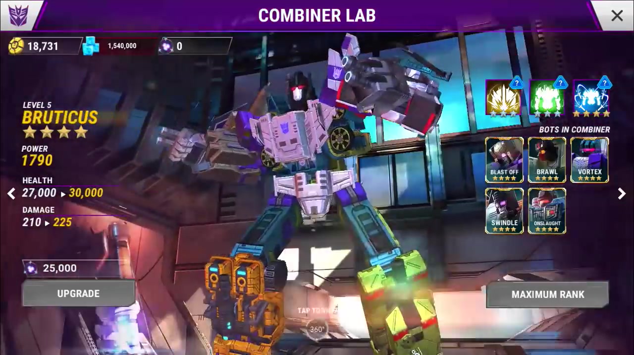 变形金刚 手游之地球之战 新角色 合体金刚 汽车人巨擎天VS霸体虎混...