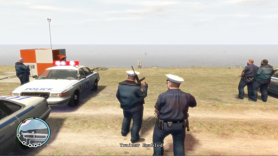 GTA4警察模拟器:众警察在海边拦截偷渡者