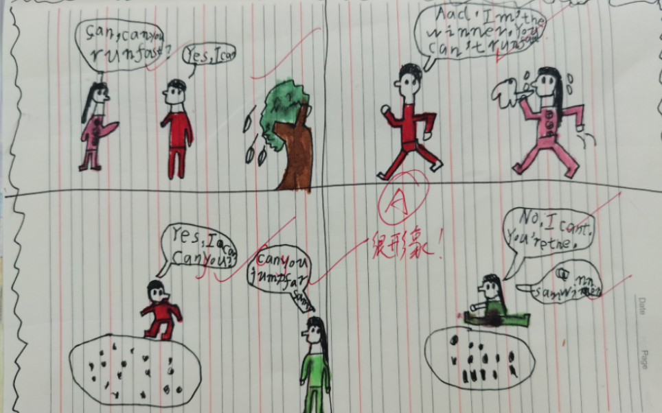 小学四年级英语创意作业,“can”的小妙用。有故事续写的,有课文节选...