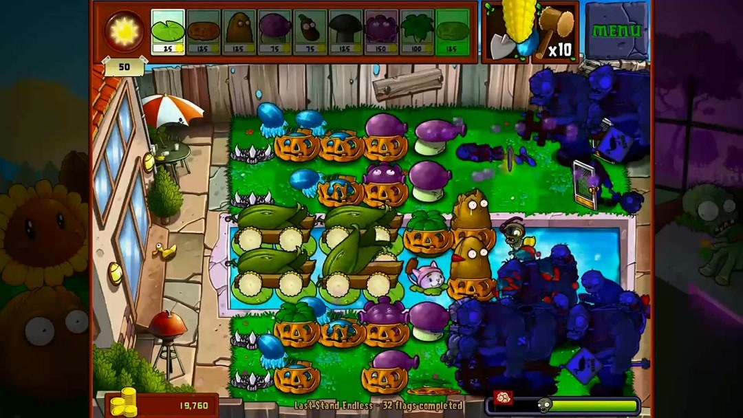 植物大战僵尸:无尽模式,一条线守不住了