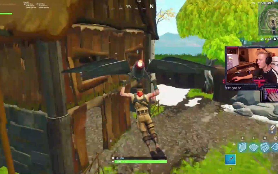 《堡垒之夜》大神操作 用了关刀后Tfue像个战神|奇游加速器