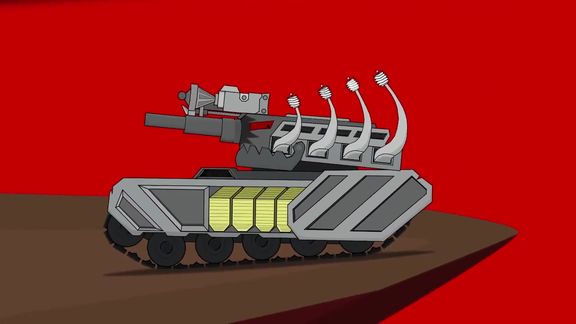 坦克世界动画:坦克掉下山崖