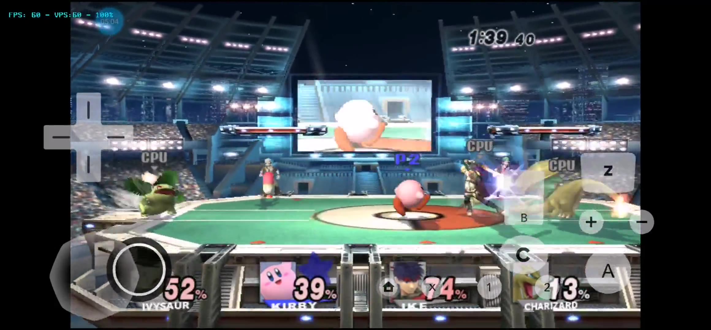 安卓wii模拟器《任天堂全明星大乱斗》麒麟810测试,60帧流畅运行。