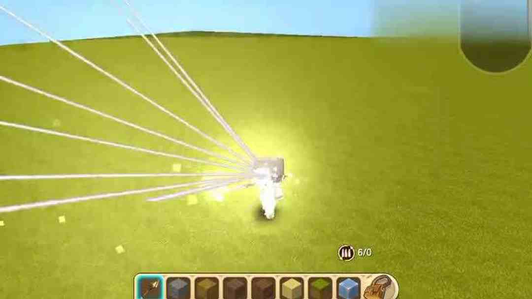 迷你世界:武器新功能,右键能够触发镭射激光摧毁一切!5