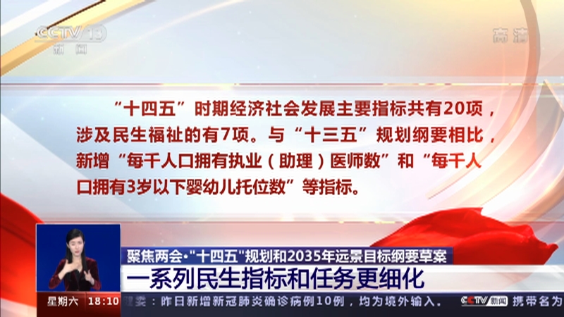 ...五”规划和2035年远景目标纲要草案 一系列民生指标和任务更细化