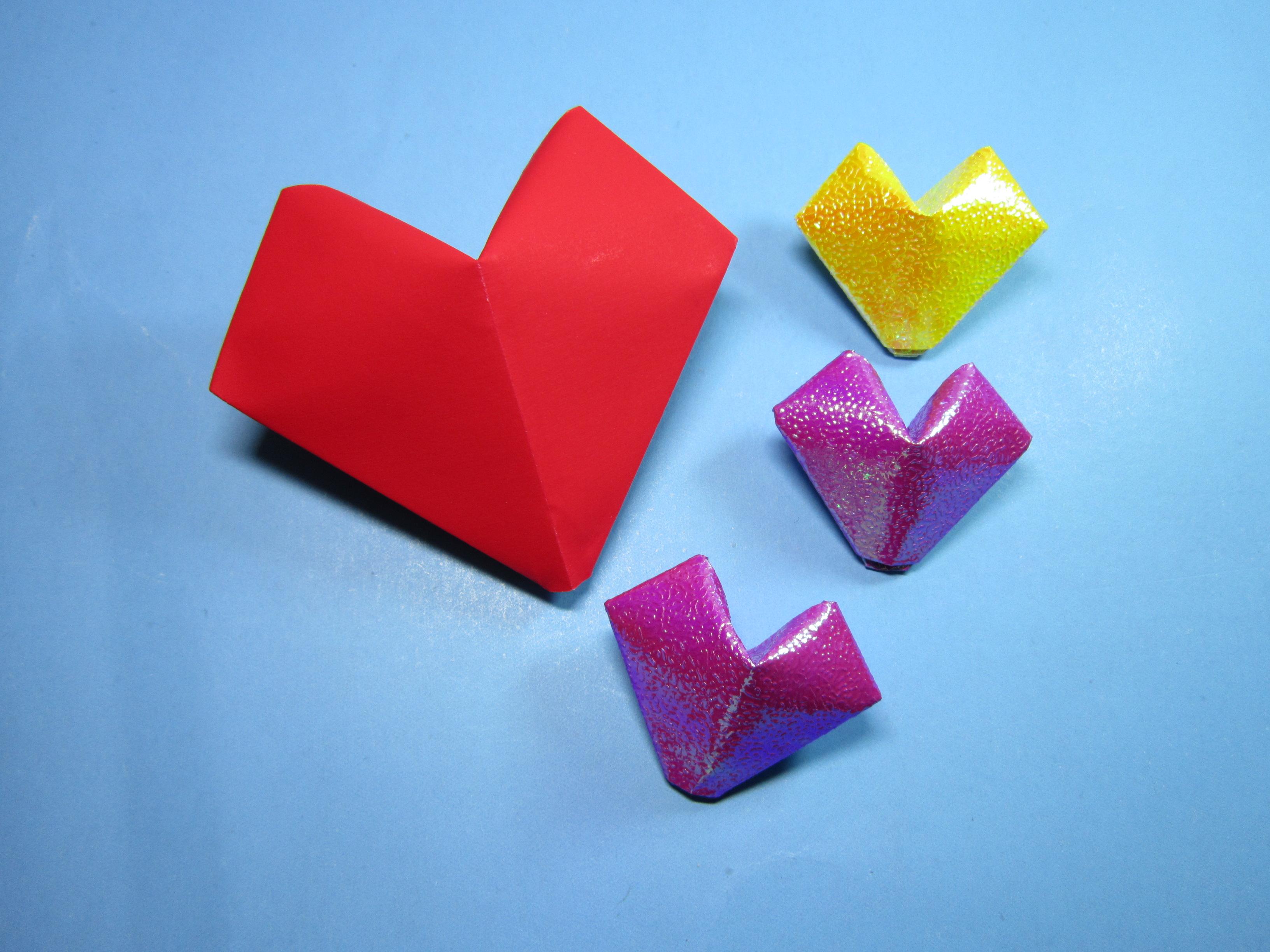 创意diy手工折纸爱心,1张纸2分钟就能折出简单又漂亮的立体爱心