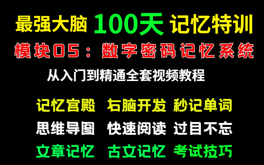 某记忆大师付费记忆教程100天最强大脑记忆特训 记忆课程记忆宫殿...