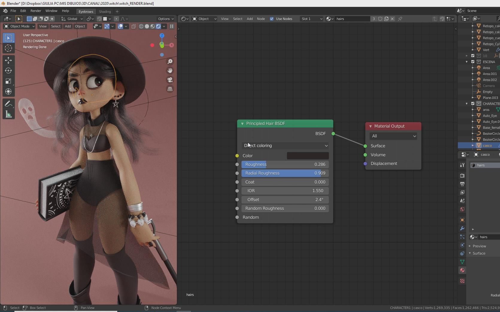 【Blender】卡通女孩完整实例制作流程教程(中英双字)