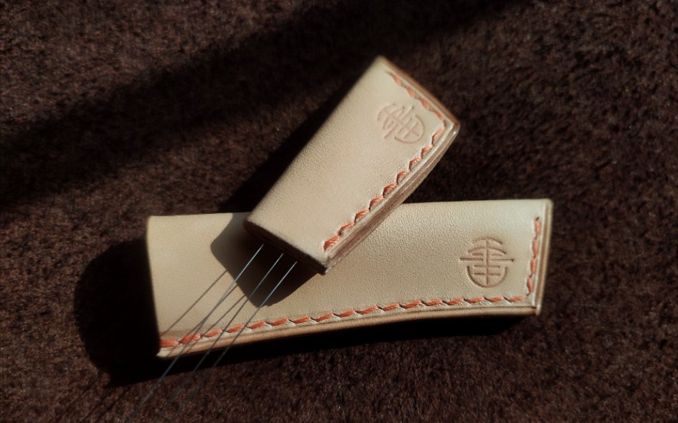 原创全手工(雷)制作意式浓缩咖啡针式布粉器/散粉针2.0,原色植鞣革,双...