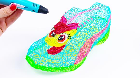 DIY手工创意:用3D笔绘画漂亮的布鲁姆鞋子