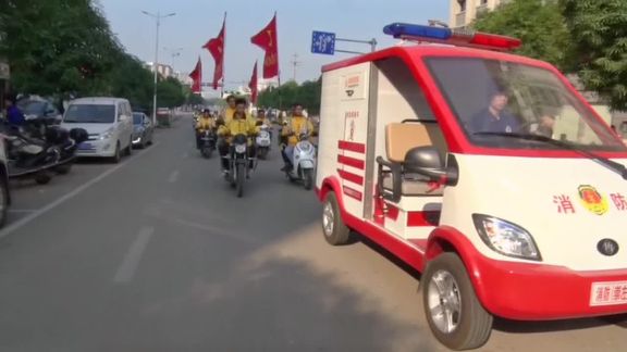 #119消防宣传 骑上我心爱的小摩托,你要不要了解一下消防安全知识ߥ...